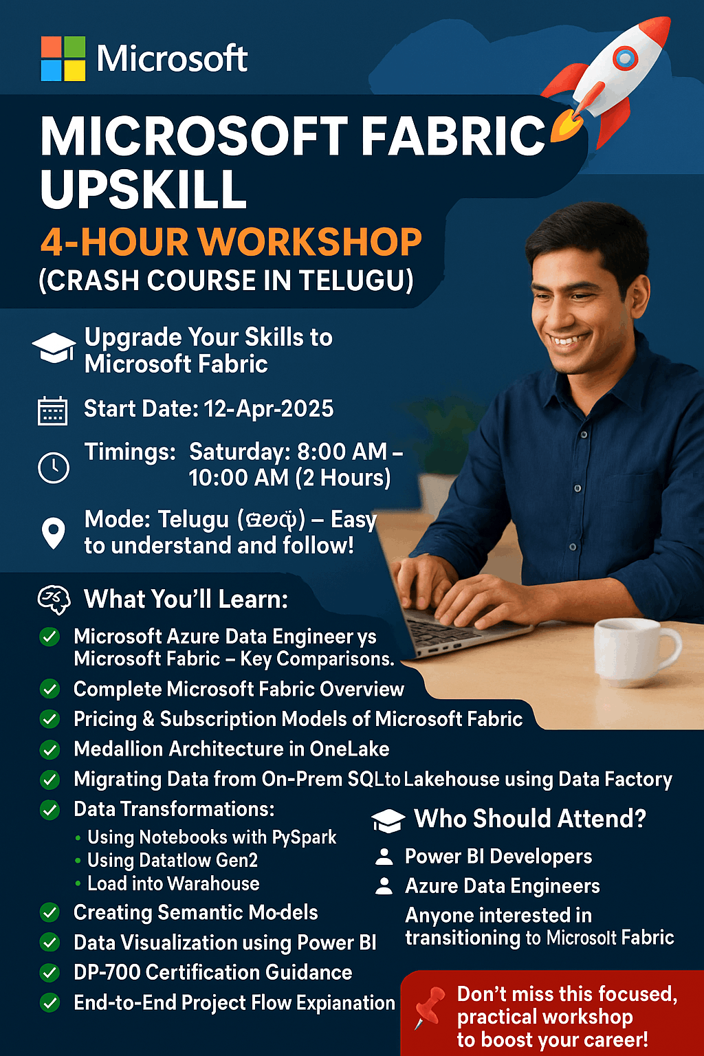 🚀 Microsoft Fabric Upskill 4-Hour Workshop (Crash Course in Telugu)